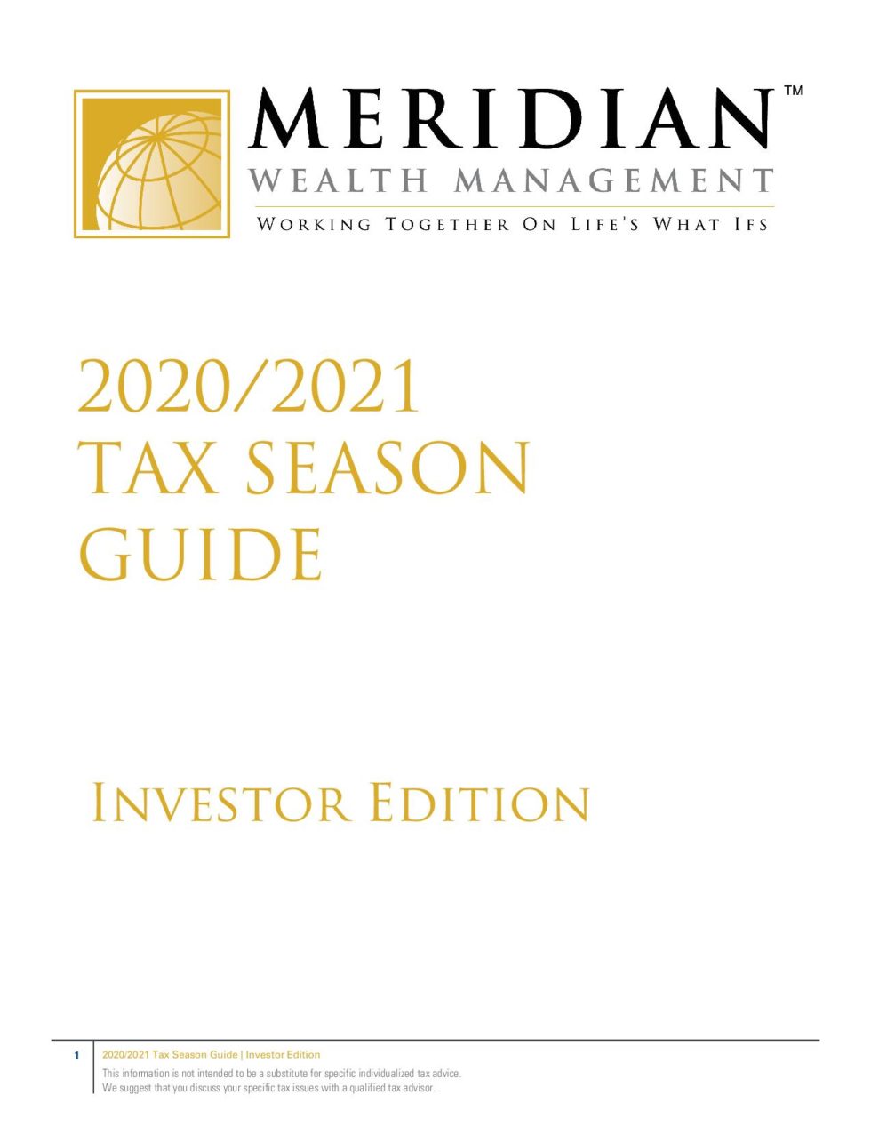 2020 / 2021 Tax Season Guide | Meridian Wealth Management